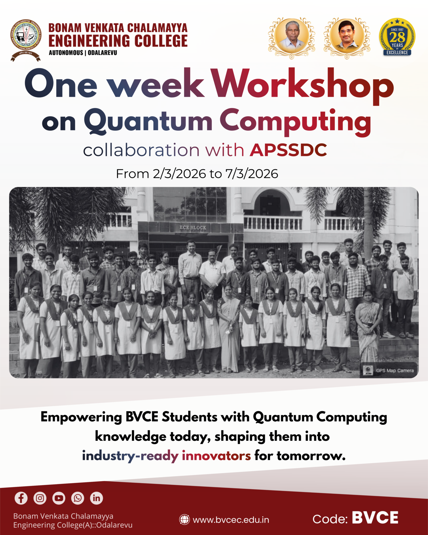 BVCE successfully organized a One Week Workshop on Quantum Computing in ...